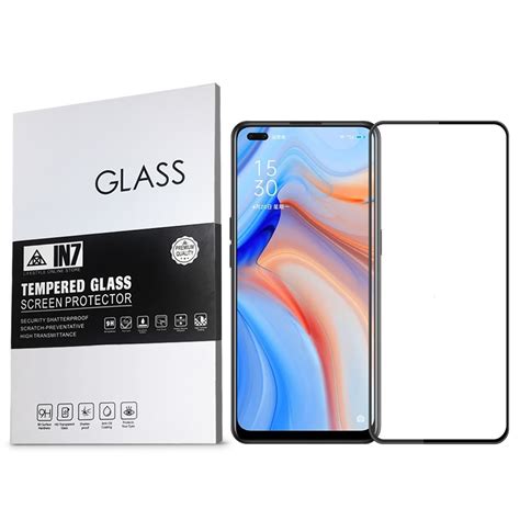 In7 Oppo Reno4 64 吋 高清 高透光25d滿版9h鋼化玻璃保護貼 疏油疏水 鋼化膜 黑色 保護貼螢幕貼