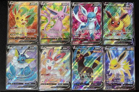 Evolving Skies Eeveelution V Full Art Set Leafeon Espeon Glaceon