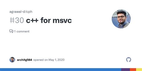 C For Msvc · Issue 30 · Agrawal Dcph · Github