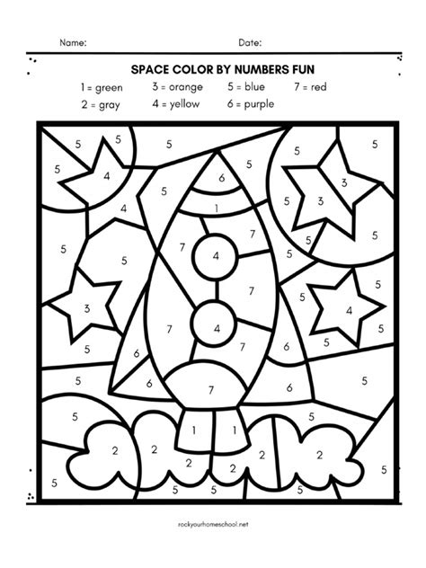 Space Color By Number Activities Pack Pdf