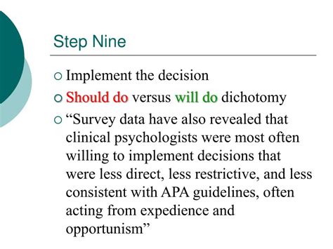 Ppt Strategies For Ethical Decision Making Nine Step Model