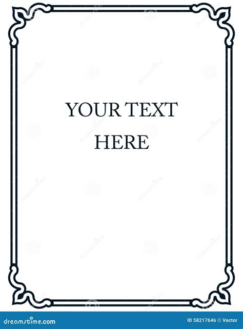 Simple Vector Line Border Frame Isolated Illustration Stock 49 Off