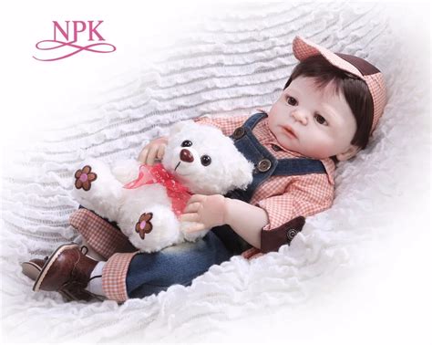 NPK57CM Full Body Silikon Boneka Boneca Reborn Gaya Preppy Reborn ...