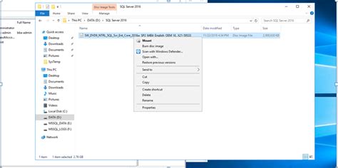 Installing Micosoft Sql Server 2016