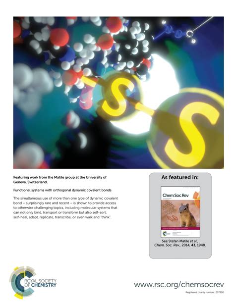 Pdf Cheminform Abstract Functional Systems With Orthogonal Dynamic Covalent Bonds