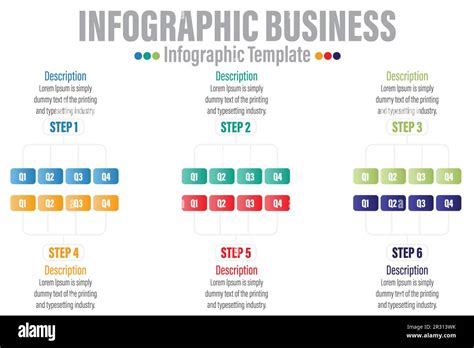 Six 6 Steps Modern Timeline Diagram Calendar Quarter With Months