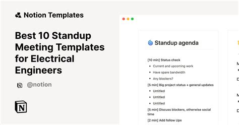 Best 10 Standup Meeting Templates For Electrical Engineers Notion Template Marketplace