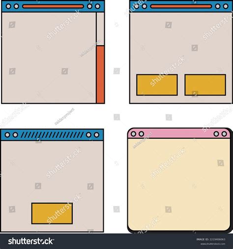 Retro Ui Window Set Retrowave Desktop Stock Vector Royalty Free Shutterstock