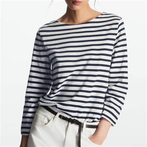 Cos Striped Boat Neck Tee So Chic And Perfect For Depop