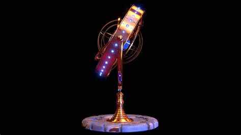 Magical Fantasy Animated Gyroscope Low Poly 3d Model 3d Model