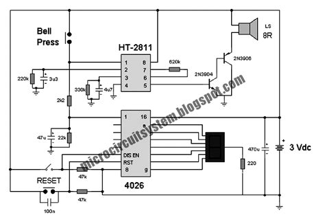 Electronic Doorbell Circuit With Counter Circuit Diagram