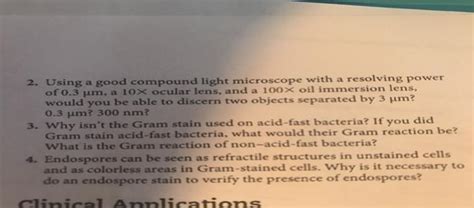 Solved Using A Good Compound Light Microscope With A Resolving Power 1 Answer