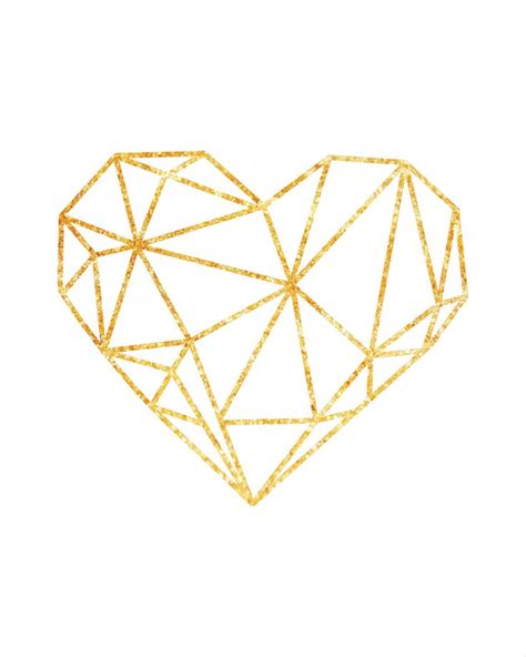 Gold Geometric Heart Art Print By Mummy Maid Designs Heart Art Print