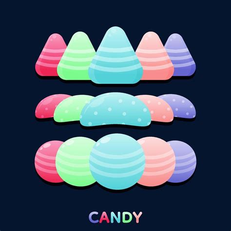 Set Of Cute Colourful Candy Vector Illustration 12804687 Vector Art