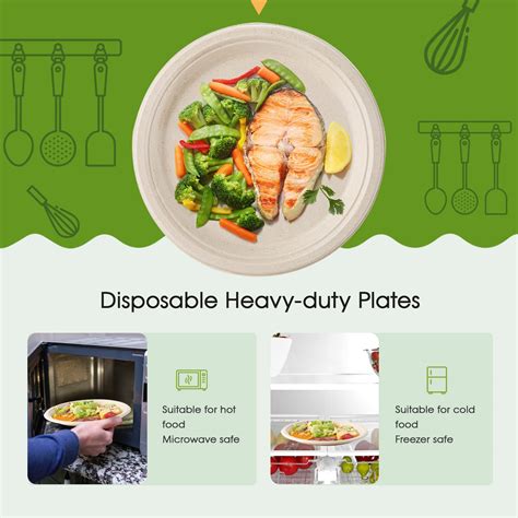 100 Compostable 10 Inch Paper Plates 125 Pack Heavy