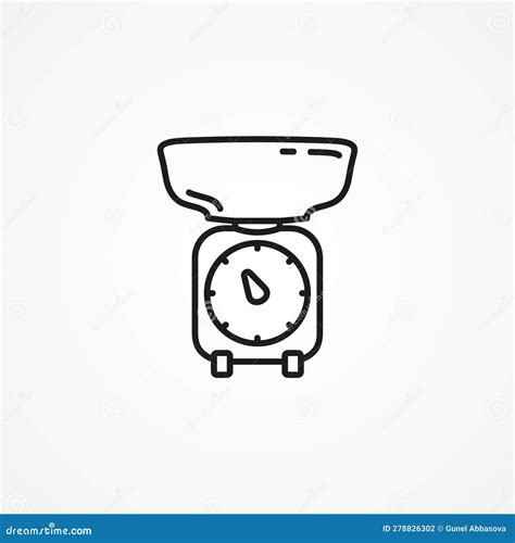 Weighing Scale Line Shop Scales Web Icon Stock Vector Illustration