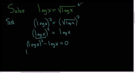 Solving The Logarithmic Equation Logx Sqrtlogx Math Videos
