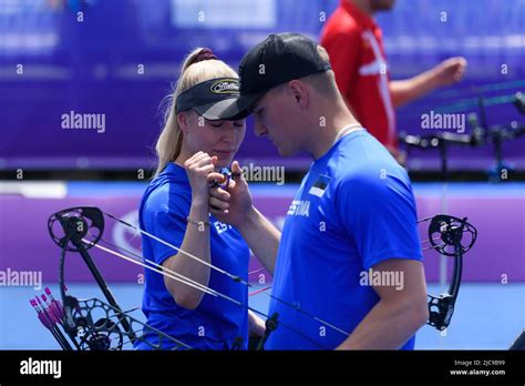 Compound Mixed Team Estonia Lisell Jaatma And Robin Jaatma During The