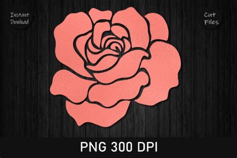 Coral Pink Foil Rose Clipart Graphic By Rizu Designs · Creative Fabrica