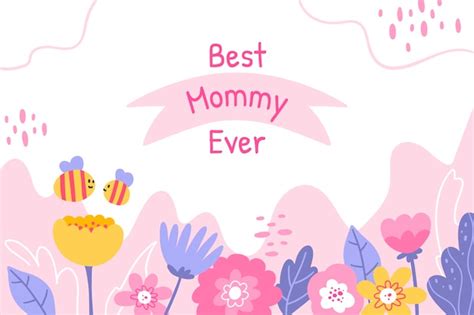 어머니의 날 축하를 위한 평평한 배경 무료 벡터