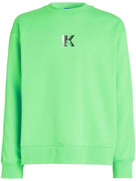 Karl Lagerfeld Jeans Klj K Logo Print Sweatshirt Green Farfetch