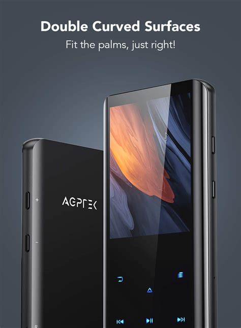 Gb Mp Player With Bluetooth Agptek A X Curved Screen Portable Music Player With