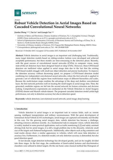 pdf robust vehicle detection in aerial images based on cascaded