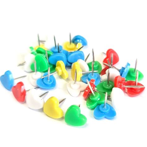 Heart Shaped Push Pins Thumb Map Tacks Strong Push Pin Cork Board Pins
