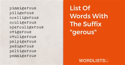 List Of Words With The Suffix Age