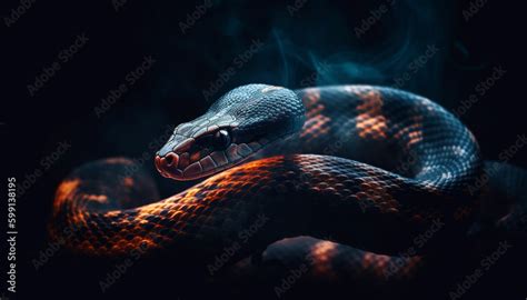 Poisonous Viper Spiral Skin A Spooky Pattern Generated By Ai Stock