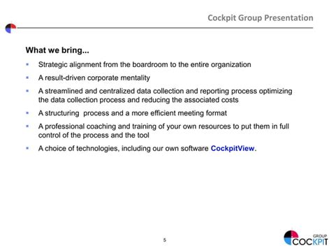 Executive Summary Cockpit Ppt