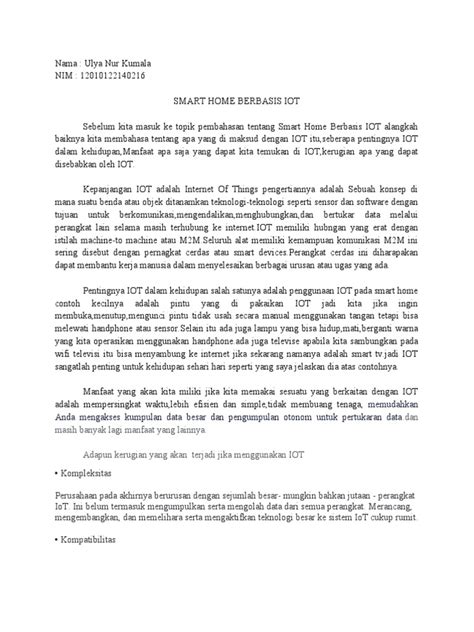 Tugas Iot Makalah 1000 Kata Salinan Salinan Pdf
