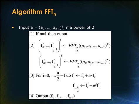 ppt the fast fourier transform and applications to multiplication