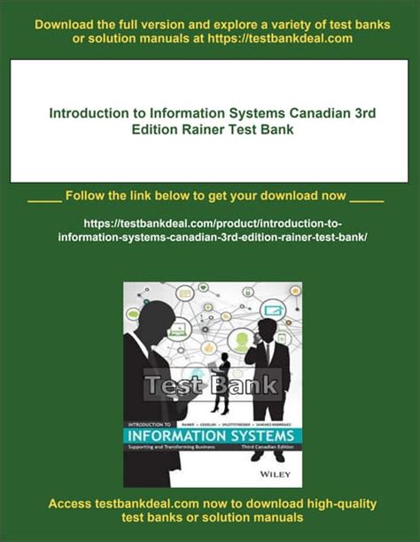 Introduction To Information Systems Canadian 3rd Edition Rainer Test Bank Pdf