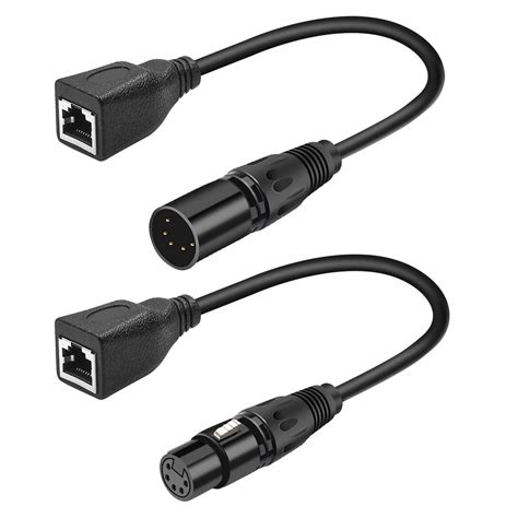 SiYear XLR Pin Male To RJ XLR Pin Female To RJ Female DMX Ethernet Adapter Converter
