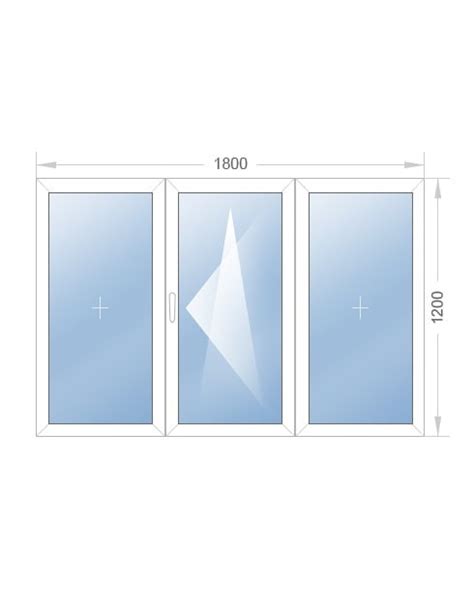 Трехстворчатое окно 1800x1200 профиль REHAU