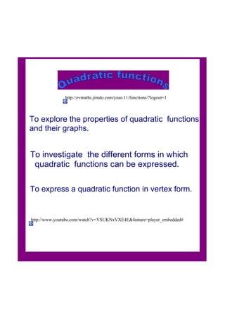 3 Quadratic Vertex Form PDF