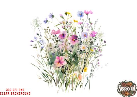 Watercolor Boho Flowers Bouquet Clipart Graphic By Seasonal · Creative