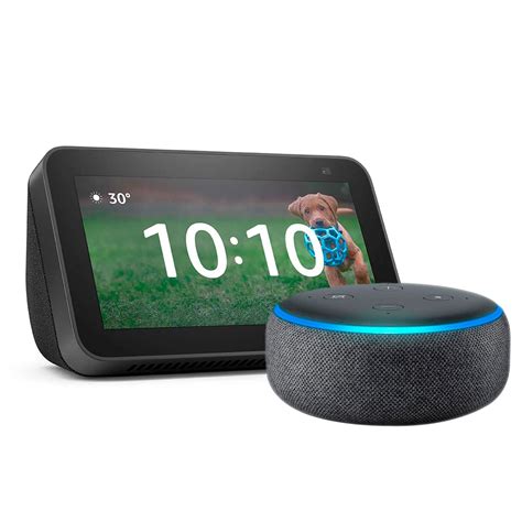 Kit 2 Bocinas Asistente De Voz Alexa Echo Dot 3rd Show 5 Echo Dot