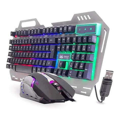 Kit Teclado Iluminado Mouse Gamer Knup Kp 2054 Shopee Brasil