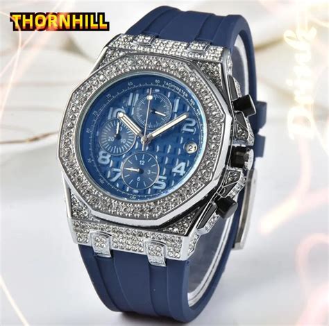 Mens Luxury Stopwatch Watch With Sapphire Glass Stainless Steel Case