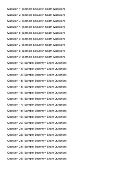 Security Exam Questions Practice For Certification