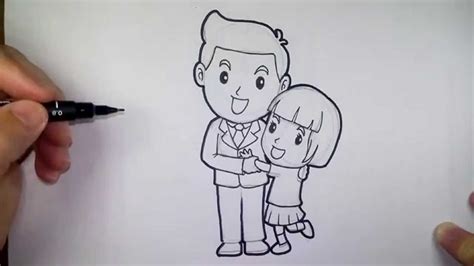 วาดรูป การ์ตูน วันพ่อ ลูกสาวกอดพ่อ วาดการ์ตูน กันเถอะ Ep02 Youtube