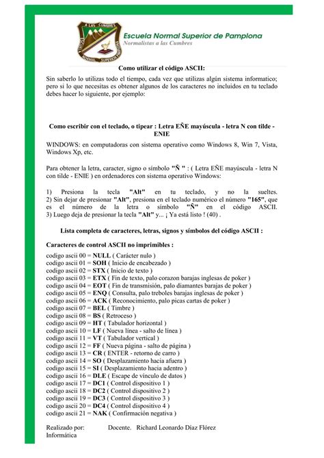 Conjunto De Caracteres Ascii Imprimible Código Ascii Ronal Udocz