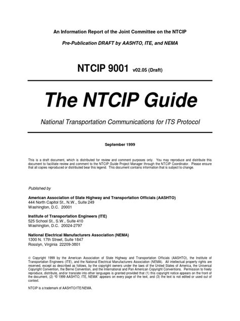 the ntcip guide pdf traffic specification technical standard