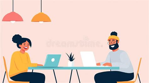 Two Happy Professionals Collaborating In A Coworking Space Community Thriving In A Shared
