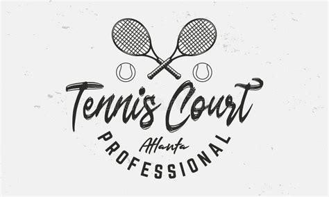 Plantilla De Logotipo De Pista De Tenis Cartel De Etiqueta De Emblema