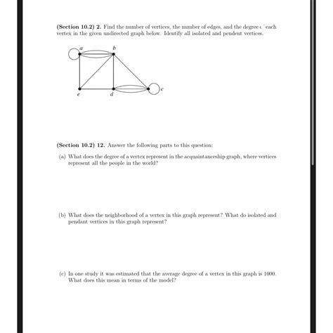 Solved Section Find The Number Of Vertices The Chegg