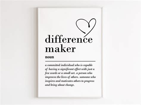 Difference Maker Definition Printable Wall Art Digital Download Teacher Gifts Thank You
