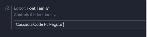 Bug Report Ubuntu Cascadia Code PL Regular Does Not Work On VSCode